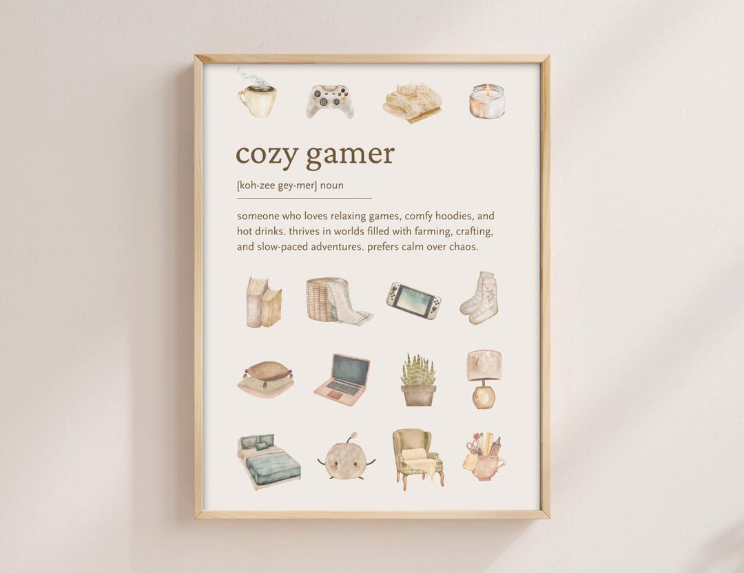 Cozy Gamer Definition Watercolor Art Print (digital Download) - Etsy