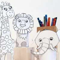 Hippo Toilet Paper Roll Craft African Animal Safari Party Coloring ...