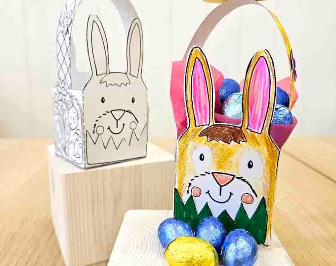 Paper EASTER BUNNY BOX Printable, Paper Gift Box Craft Kit, Cut and ...