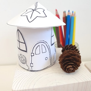 Printable Paper Fairy House Craft Kit: Cut & Color Activity (PDF) - Etsy