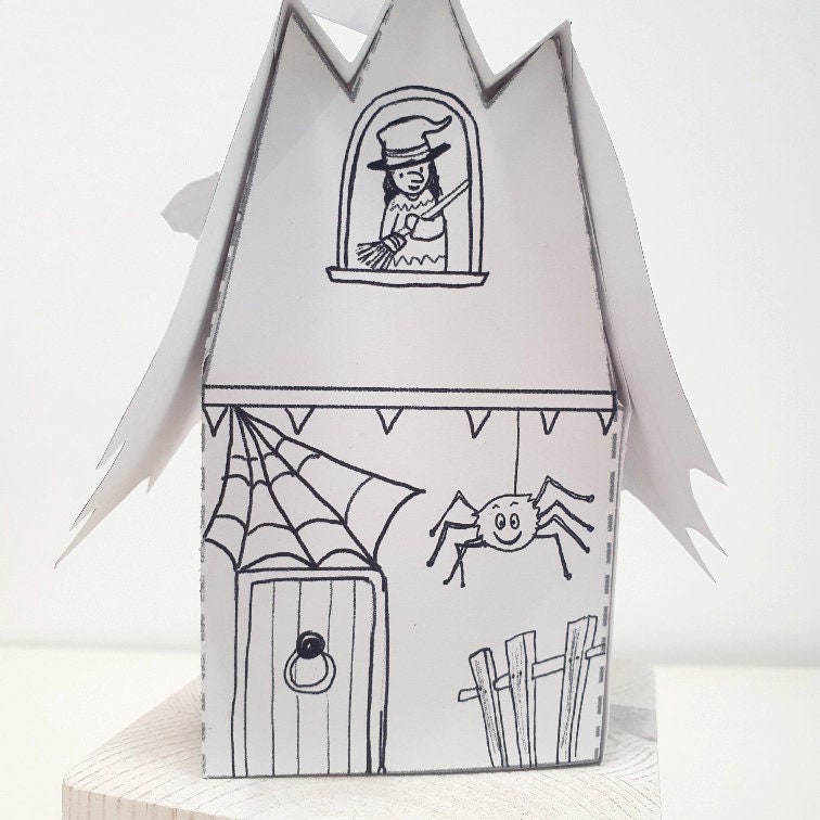 Printable Paper Haunted House Craft Kit: Halloween Activity (digital ...
