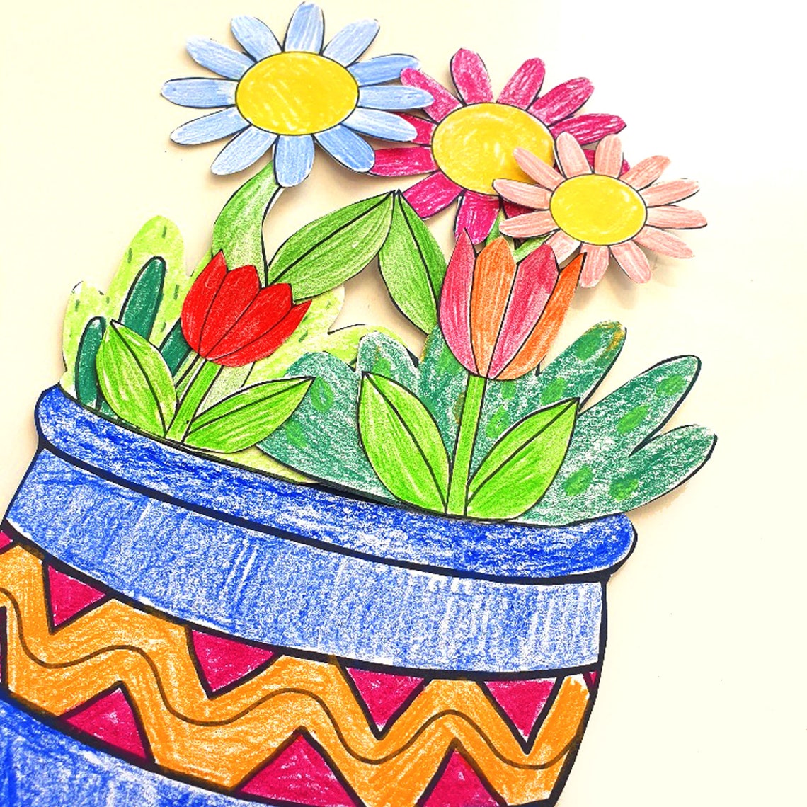 Build a Planter, Flower Printable, Activity Sheets, Paper Craft Kit ...