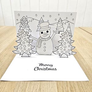Christmas Printable Pop up Cards, Christmas Craft Greetings Cards ...