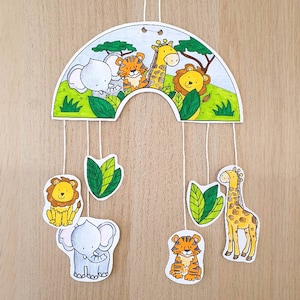 Paper Safari Mobile Printable Craft Sheet, Animal Mobile, Paper Craft ...