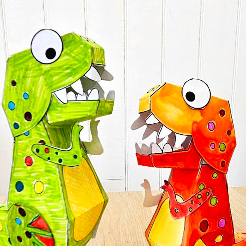 Paper Dinosaur Printable T-rex Craft Sheets, Tyrannosaurus Rex Paper ...