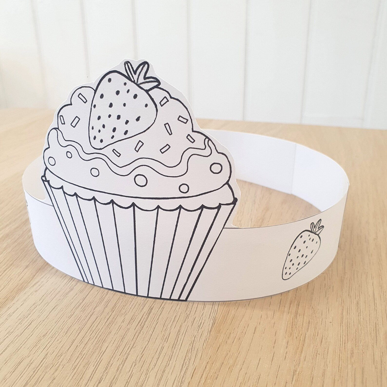 Cupcake Paper Crown: Cut and Colour Party Activity (PDF Pattern) - Etsy