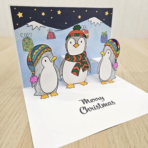 Christmas Printable Pop up Cards, Christmas Craft Greetings Cards ...