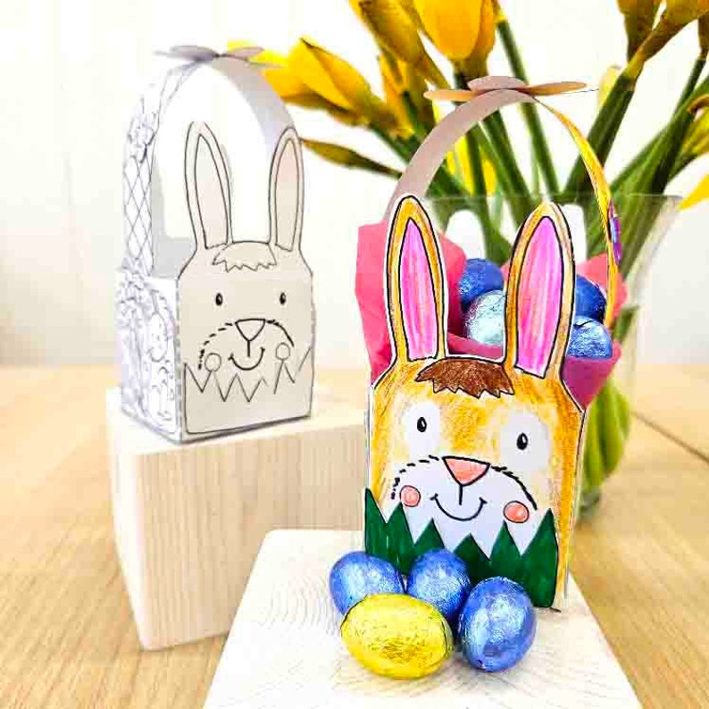 Paper EASTER BUNNY BOX Printable, Paper Gift Box Craft Kit, Cut and ...