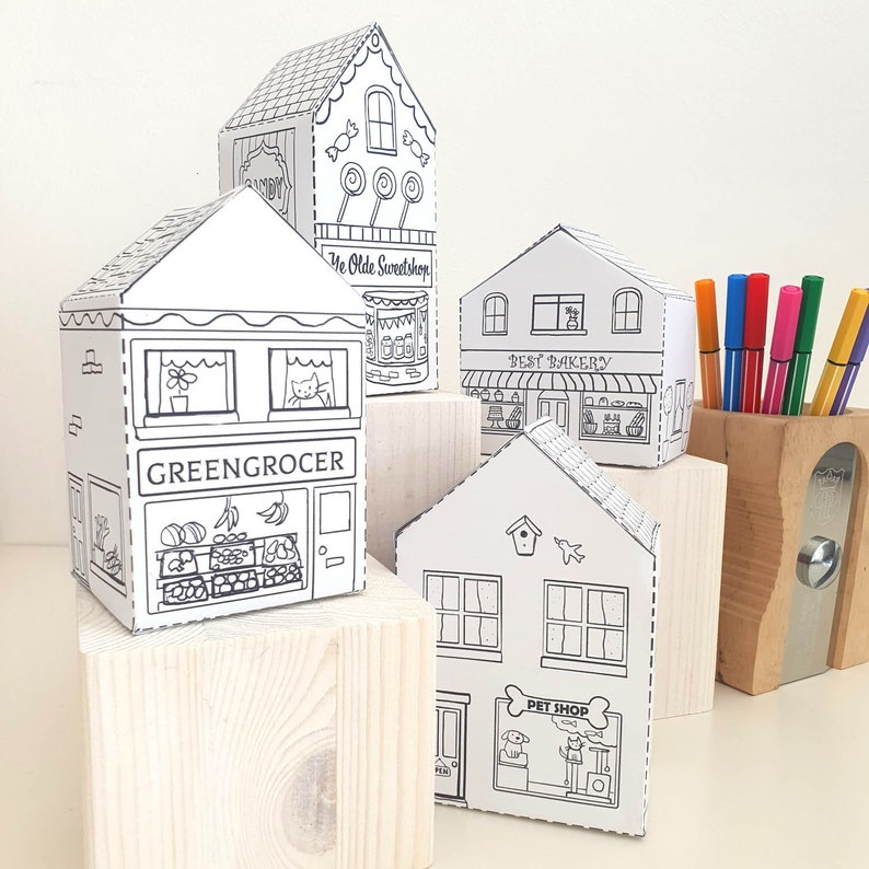 Printable Paper Shops: Craft Activity Sheets for Kids (digital Download ...