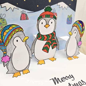 Christmas Printable Pop up Cards, Christmas Craft Greetings Cards ...