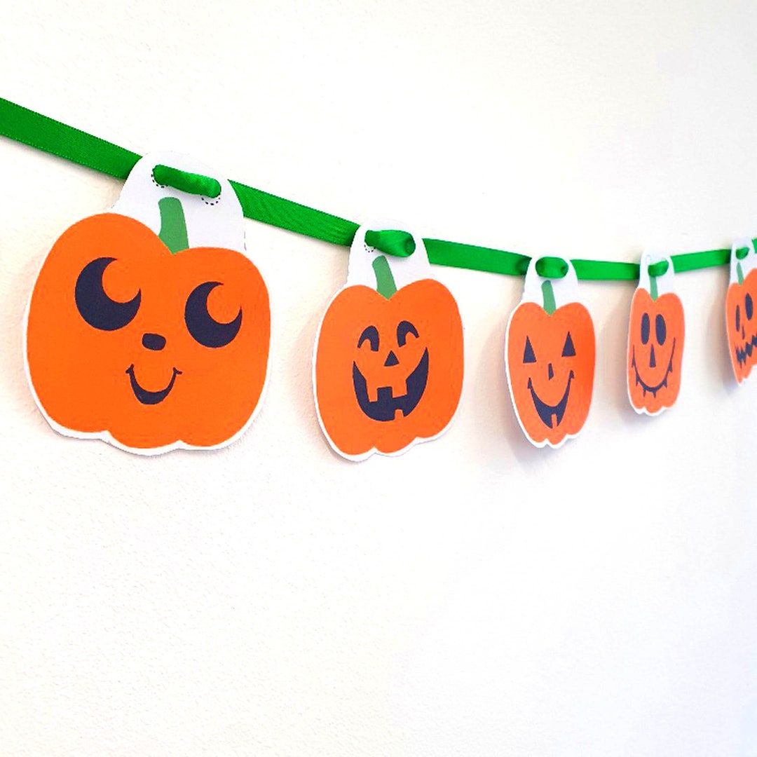 Halloween Pumpkin Bunting, Halloween Banner, Party Craft Kit, Cut and ...