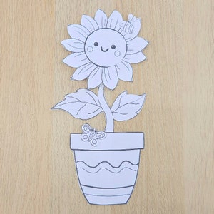 Sunflower Paper Craft Kit: Cut and Color Activity (digital Download) - Etsy