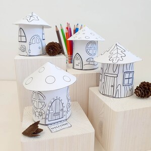 Printable Paper Fairy House Craft Kit: Cut & Color Activity (PDF) - Etsy
