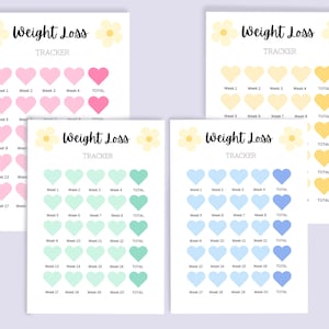 Weight Loss Tracker Printable: Weekly Progress Chart (PDF) - Etsy