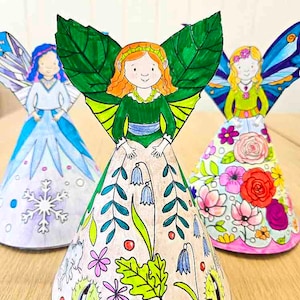 Paper Fairy Dolls: Printable Craft Activity for Kids (PDF) - Etsy