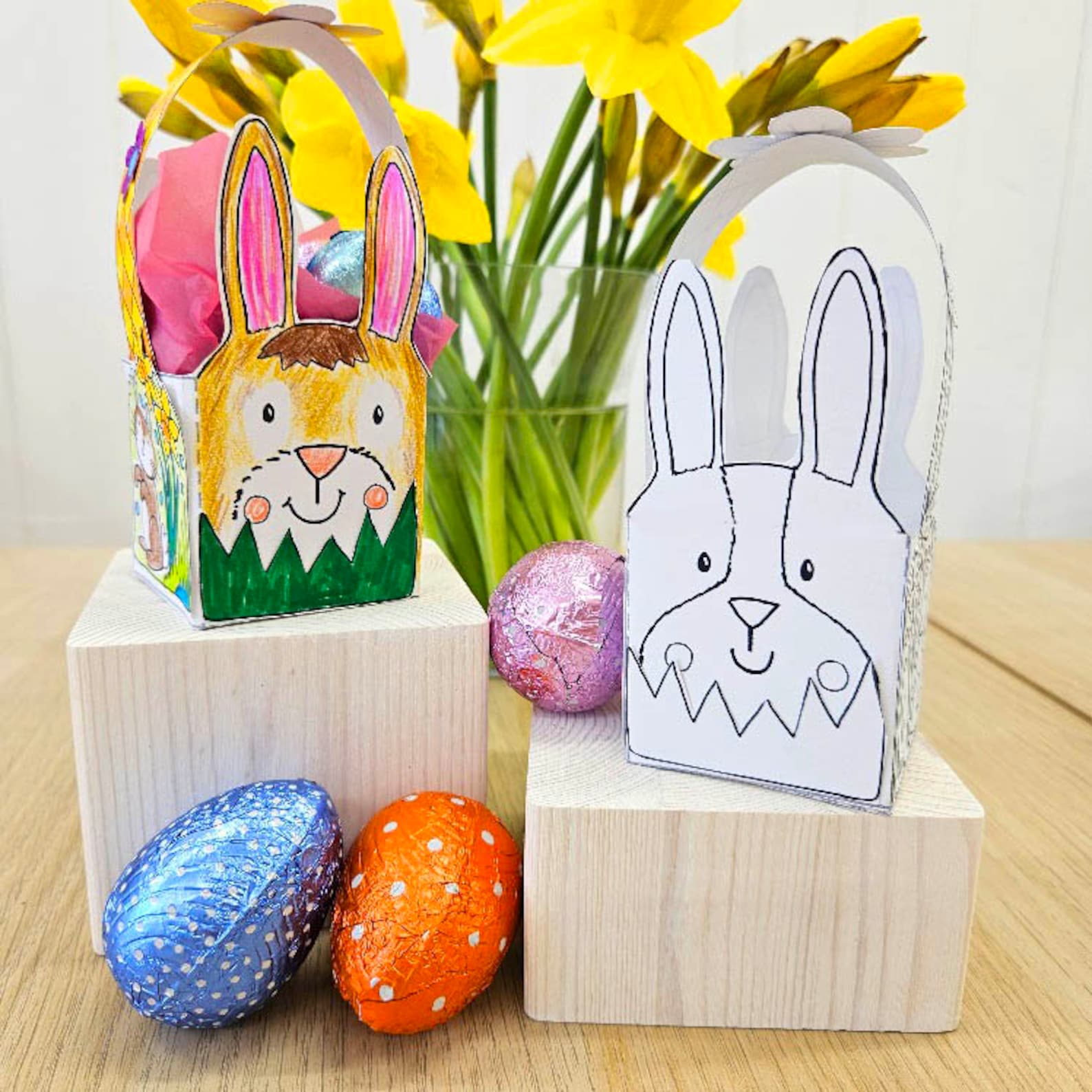 Paper EASTER BUNNY BOX Printable, Paper Gift Box Craft Kit, Cut and ...