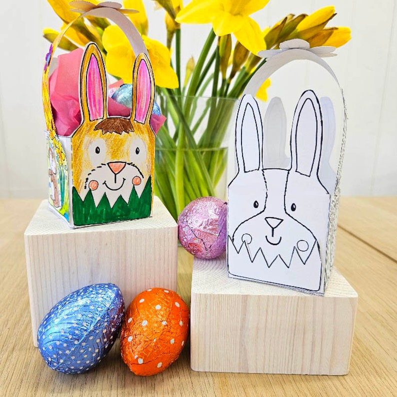 Paper EASTER BUNNY BOX Printable, Paper Gift Box Craft Kit, Cut and ...