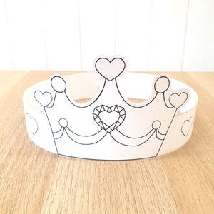 Princess Paper Crown, Princess Party Crown, Cut and Colour, Party ...