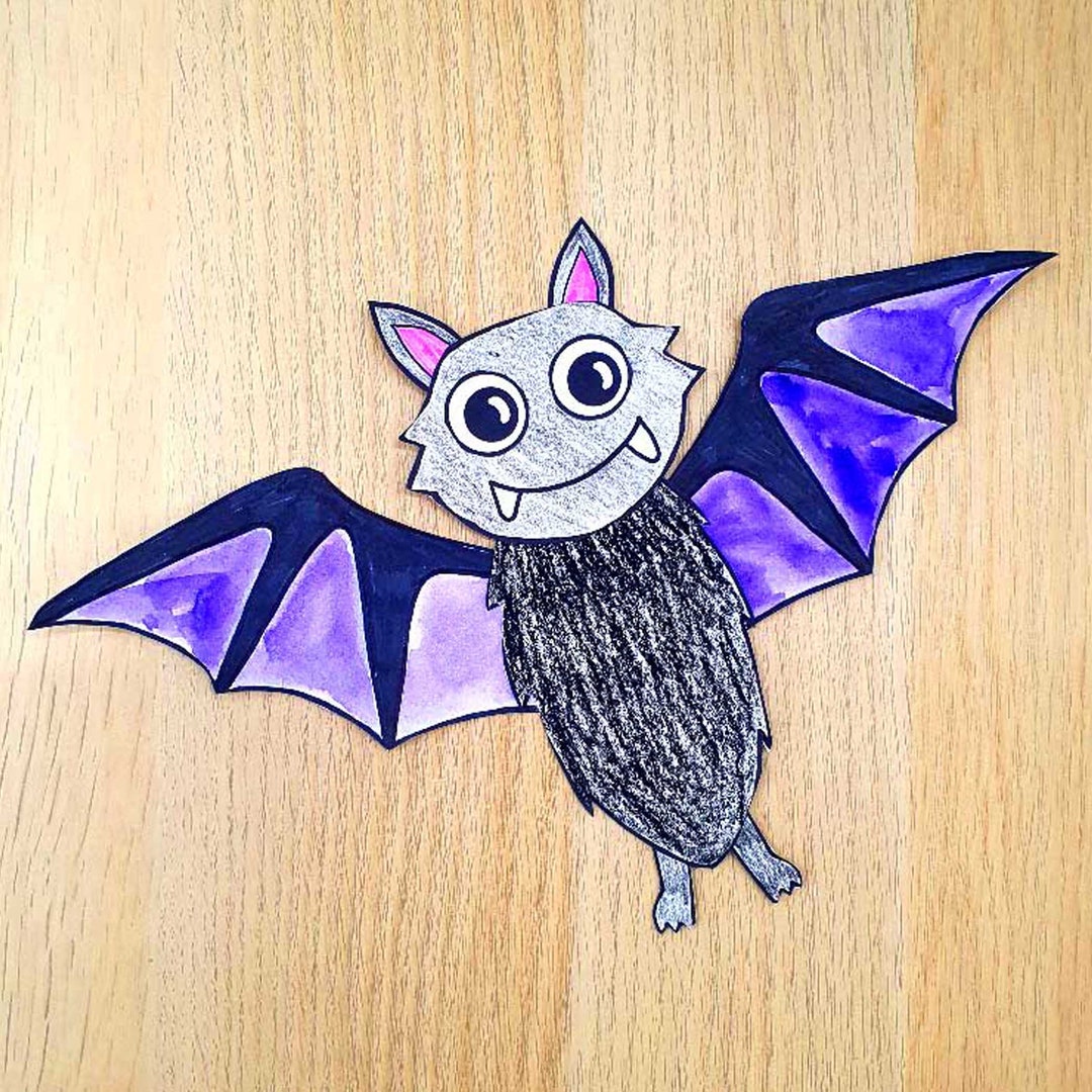 Build a Bat, Halloween Bat Printable, Paper Craft Activity, Cut and ...