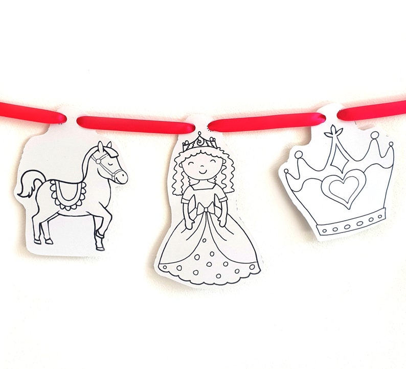 Princess Bunting, Princess Party Banner, Paper Craft Kit, Cut and ...