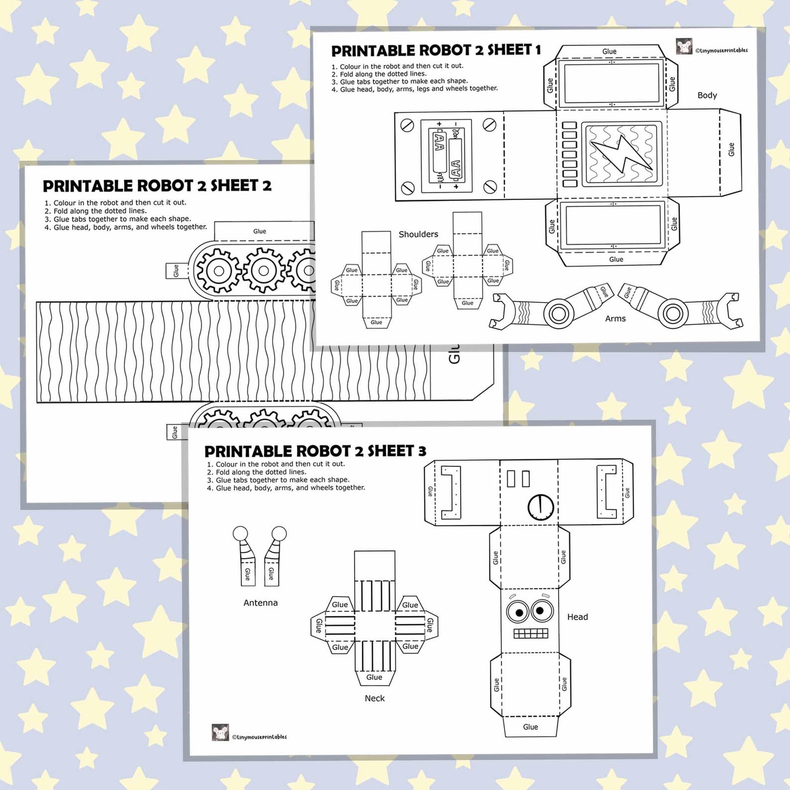 Printable Paper Robots: STEM Craft Activity for Kids (PDF Download) - Etsy