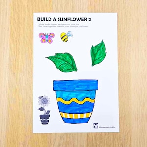 Sunflower Paper Craft Kit: Cut and Color Activity (digital Download) - Etsy