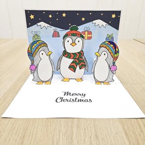 Christmas Printable Pop up Cards, Christmas Craft Greetings Cards ...