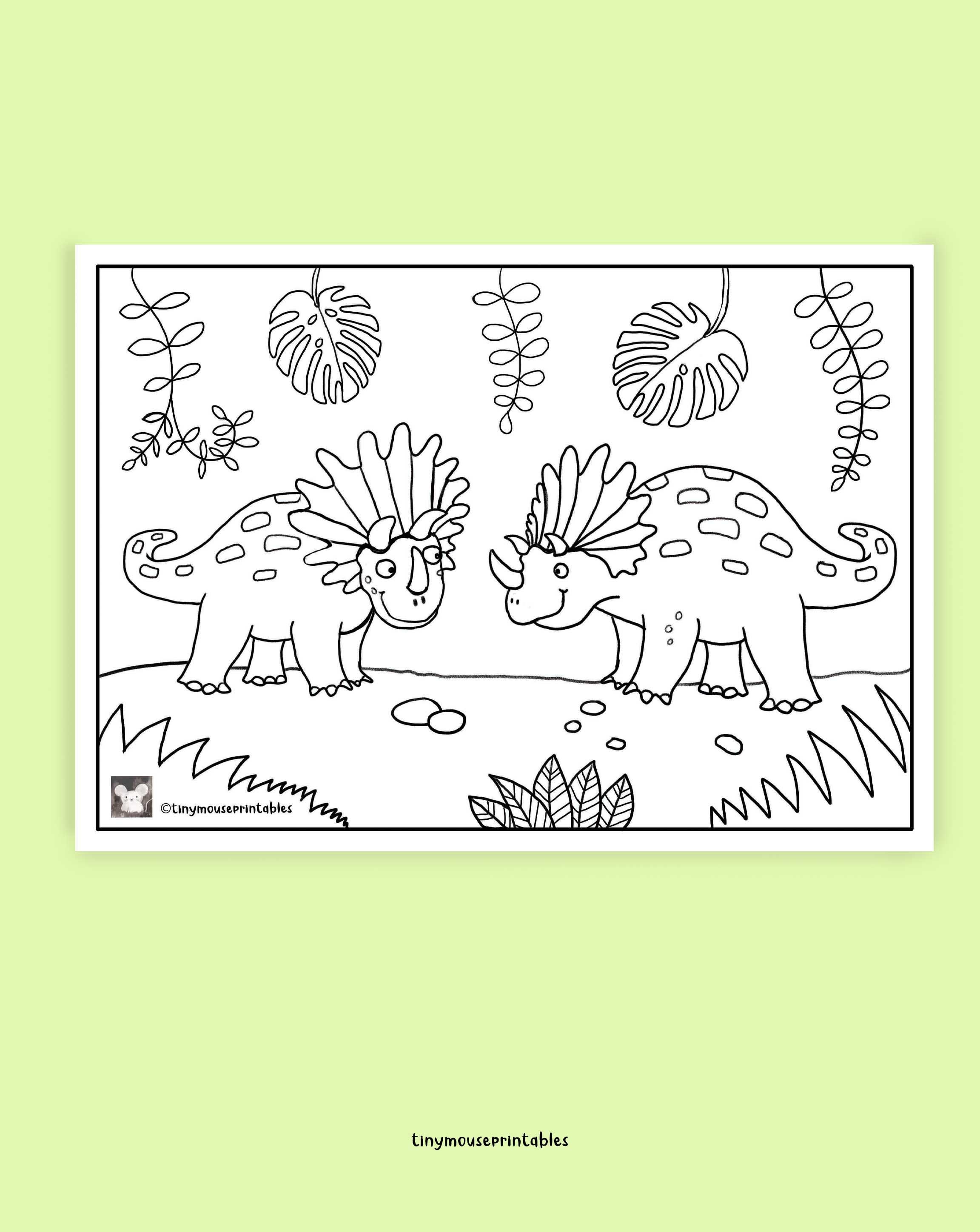 Dinosaur Bundle Coloring Pages Coloring for Kids Prehistoric - Etsy