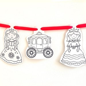 Princess Bunting, Princess Party Banner, Paper Craft Kit, Cut and ...