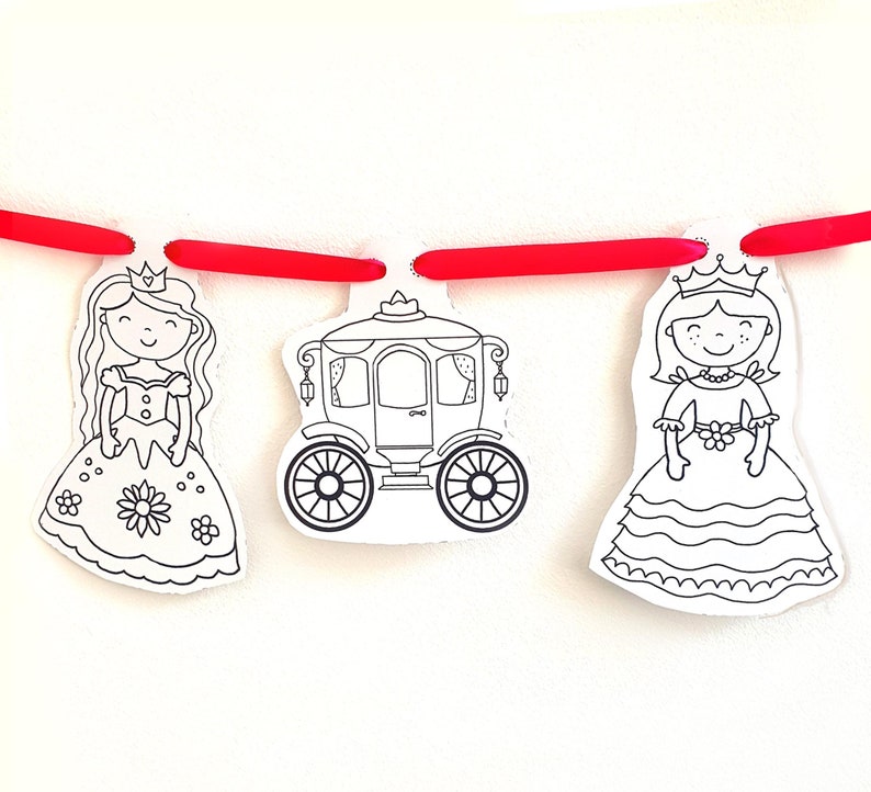 Princess Bunting, Princess Party Banner, Paper Craft Kit, Cut and ...