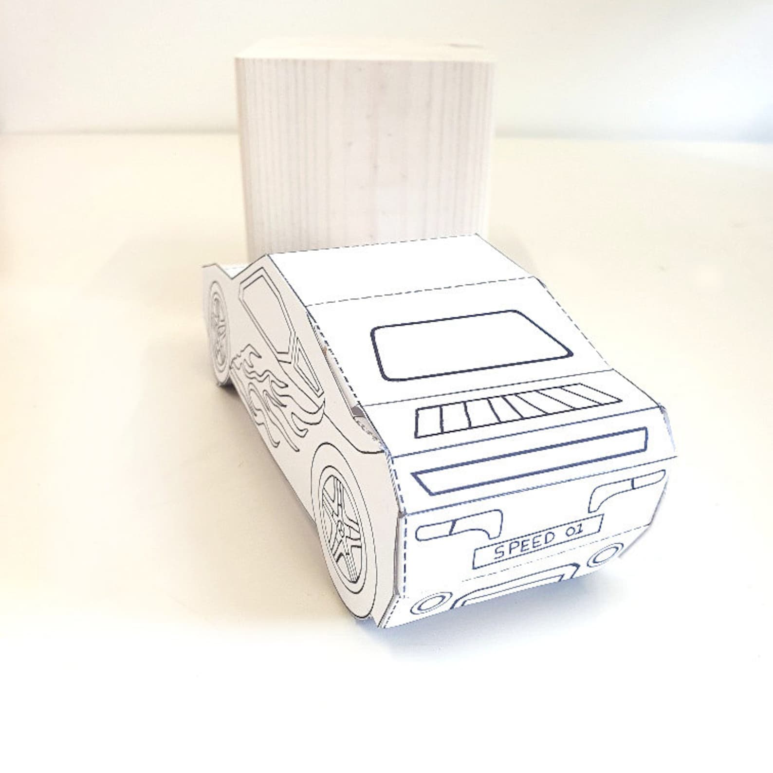 Printable Paper Sports Car Craft Kit: Cut and Color Activity (digital ...