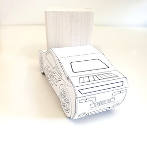 Printable Paper Sports Car Craft Kit: Cut and Color Activity (digital ...