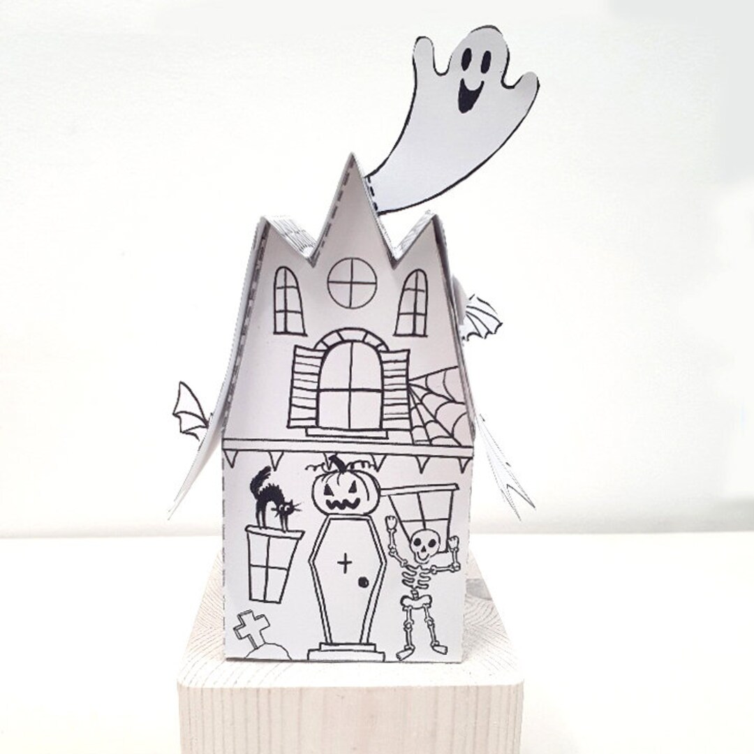 Printable Paper Haunted House Craft Kit: Halloween Activity (digital ...
