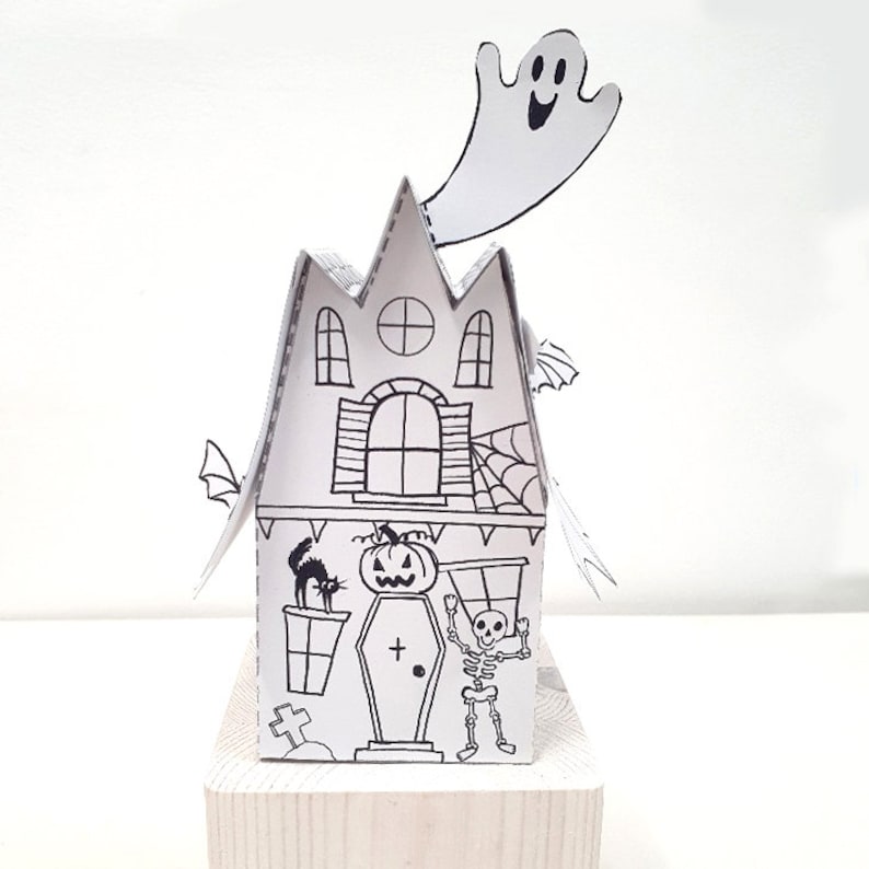 Printable Paper Haunted House Craft Kit: Halloween Activity (digital ...