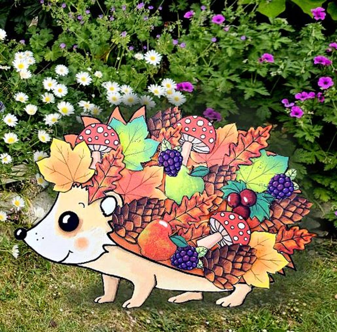 Printable Autumn Hedgehog Craft, Cut and Colour Activity (PDF Download ...