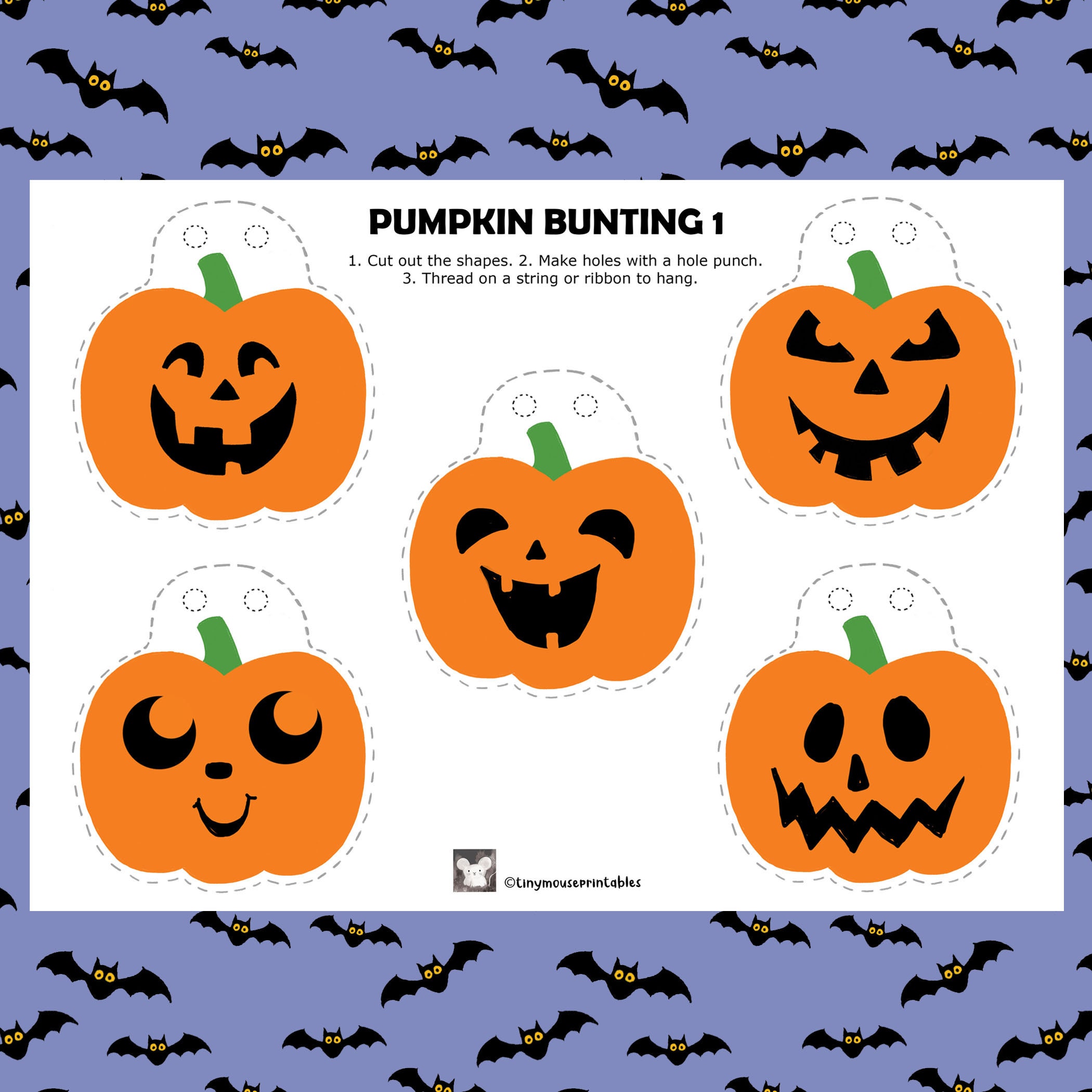 Halloween Pumpkin Bunting Halloween Banner Party Craft Kit - Etsy