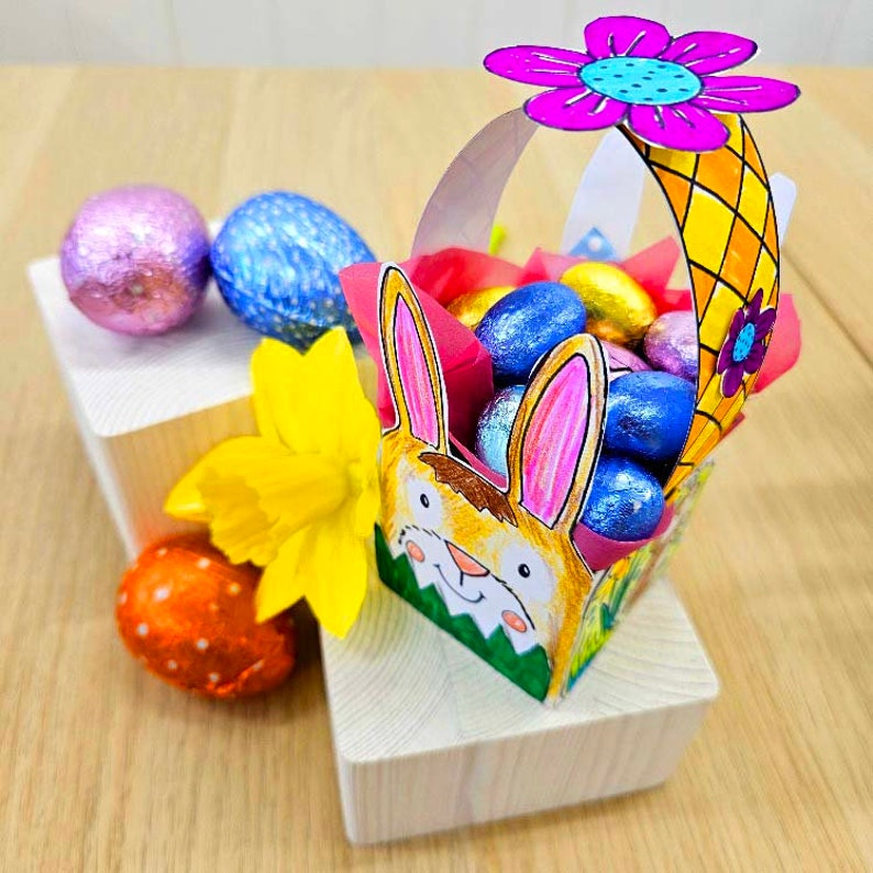 Paper EASTER BUNNY BOX Printable, Paper Gift Box Craft Kit, Cut and ...