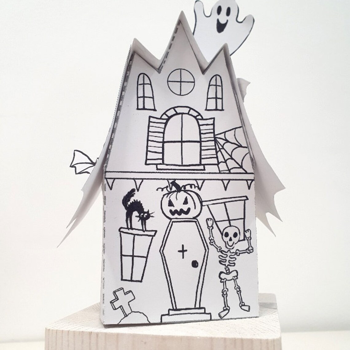 Paper HAUNTED HOUSE Printable Activity, Halloween Paper Craft Kit, Cut ...