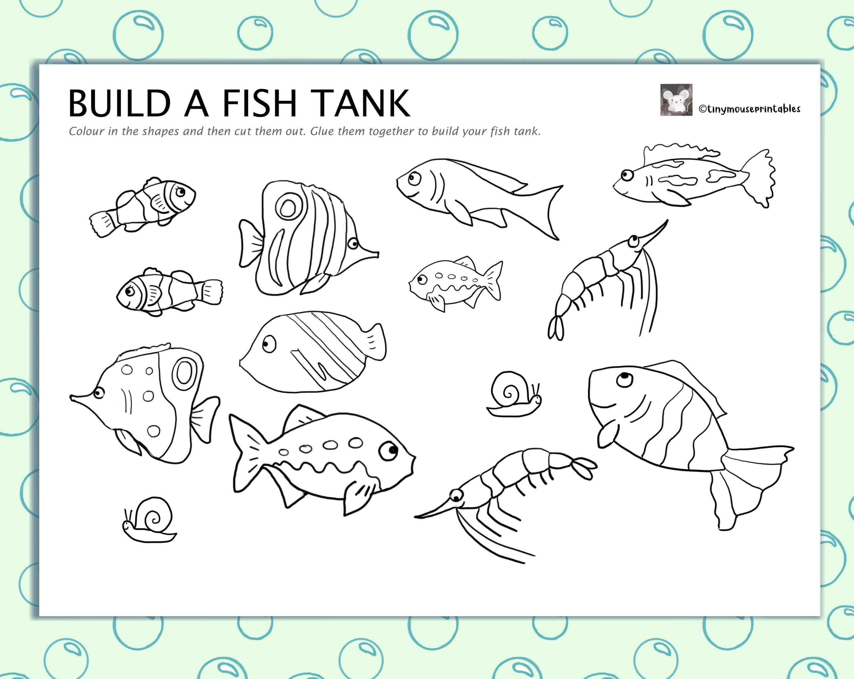 Build a Fish Tank, Fish Tank Printable, Pet Activity Sheets, Paper ...