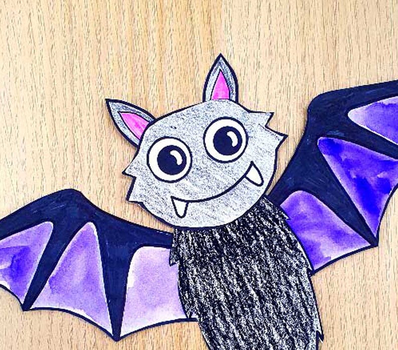 Build a Bat, Halloween Bat Printable, Paper Craft Activity, Cut and ...