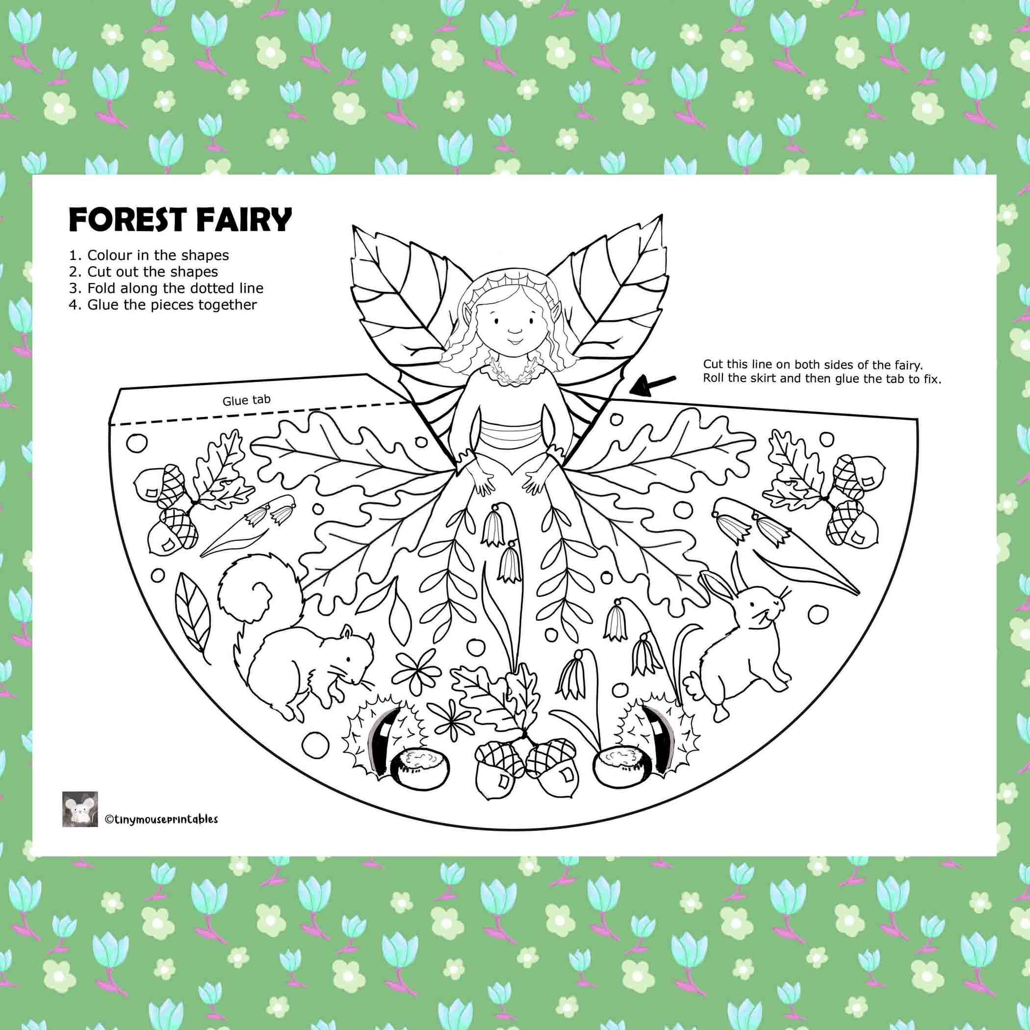 Paper FAIRY DOLLS Printable Activity, Paper Craft Kit, Cut and Colour ...