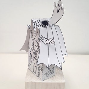 Printable Paper Haunted House Craft Kit: Halloween Activity (digital ...