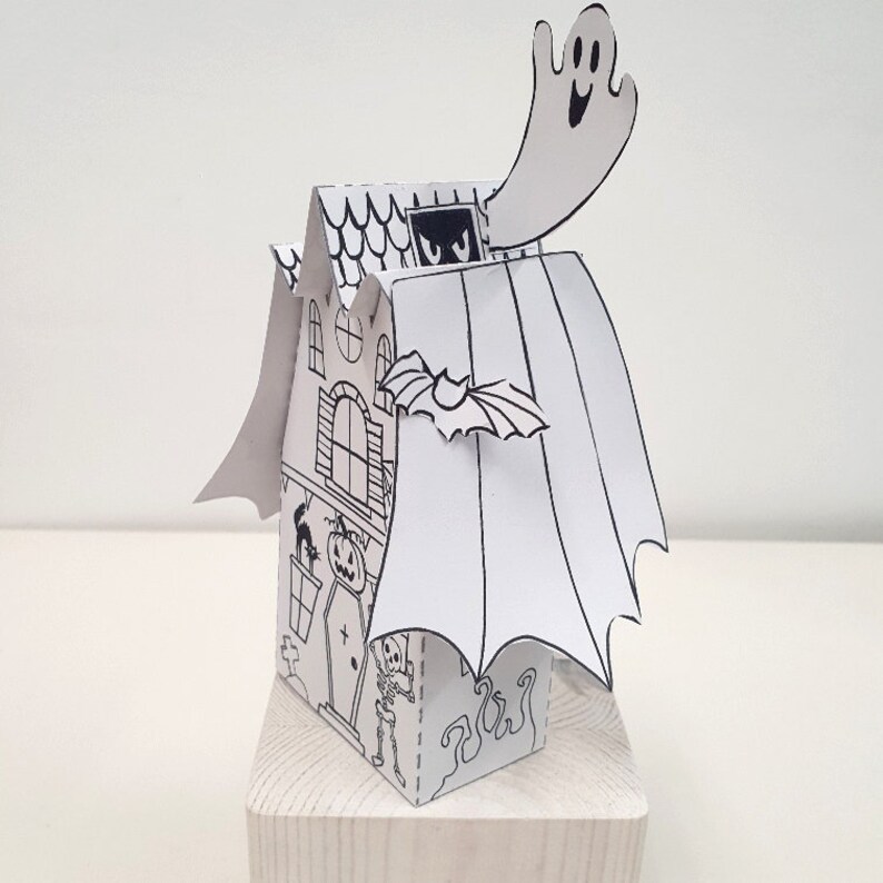 Printable Paper Haunted House Craft Kit: Halloween Activity (digital ...