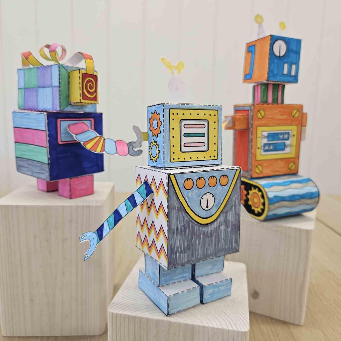 Printable Paper Robots: STEM Craft Activity for Kids (PDF Download) - Etsy
