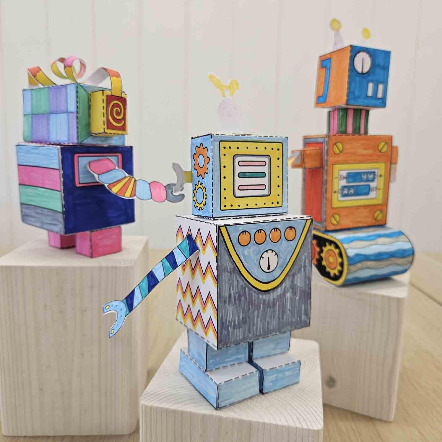 Printable Paper Robots: STEM Craft Activity for Kids (PDF Download) - Etsy