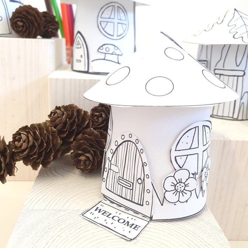 Paper FAIRY HOUSES Printable Activity Paper Craft Kit Cut - Etsy Canada