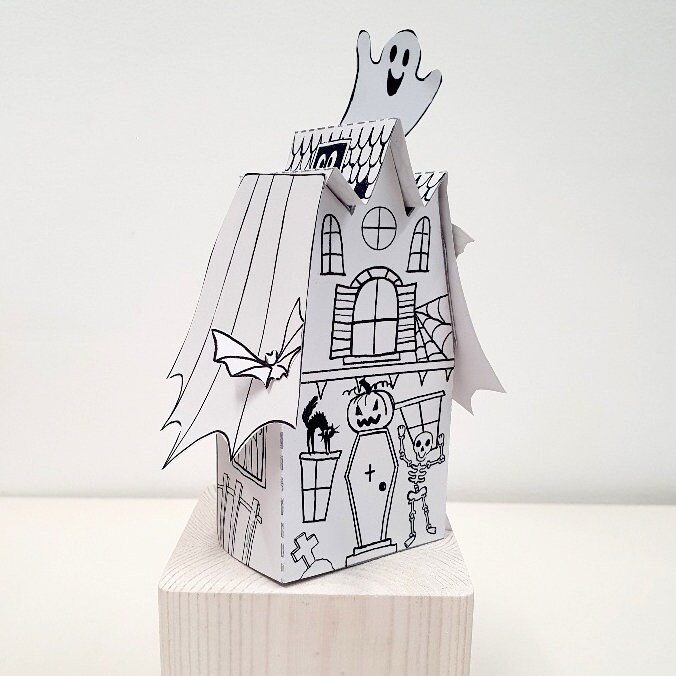Paper HAUNTED HOUSE Printable Activity, Halloween Paper Craft Kit, Cut ...