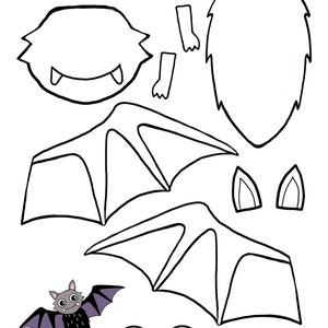 Build a Bat, Halloween Bat Printable, Paper Craft Activity, Cut and ...