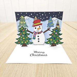 Christmas Printable Pop up Cards, Christmas Craft Greetings Cards ...