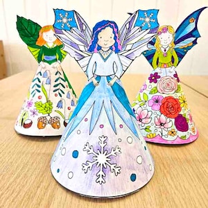 Paper Fairy Dolls: Printable Craft Activity for Kids (PDF) - Etsy
